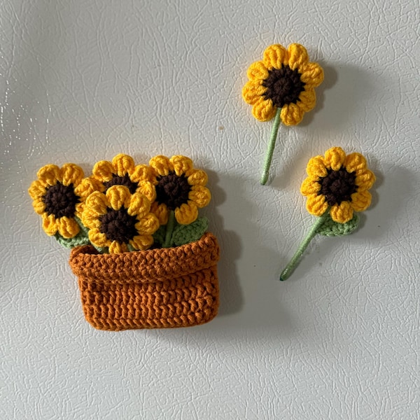 Fridge Magnet Set Sunflower Wool | Cute Fridge Decor | Kitchen Decor ...