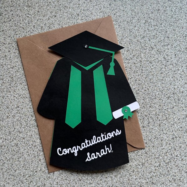 Graduation Card Svg, DIY Graduation Card Svg, Cap and Gown Svg ...