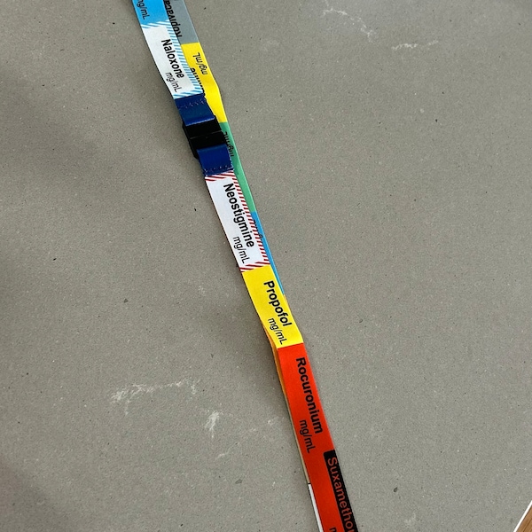 5 Pack Anaesthetic Lanyards Medical Drug Labels Critical Care - Etsy ...