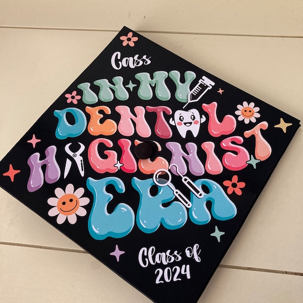 In My Dental Hygienist Era Graduation Cap, Custom RDH Grad Cap Topper ...