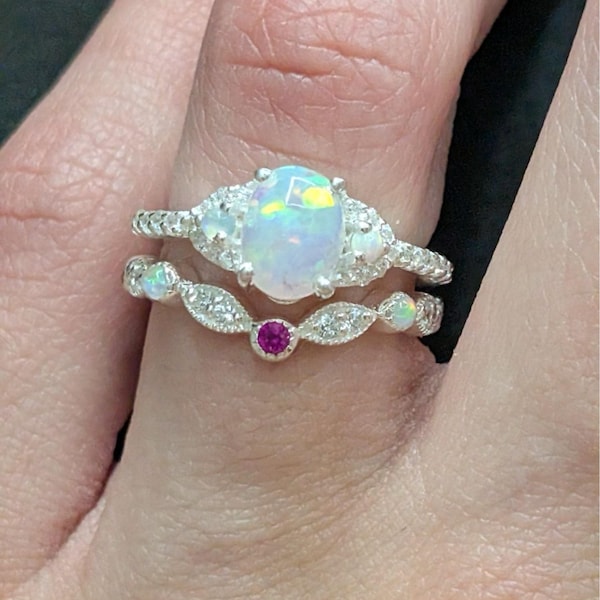 14k Solid Gold Ruby Wedding Band Thick Band Ring for Women Pave Ruby Stackable Ring Dainty Real ...