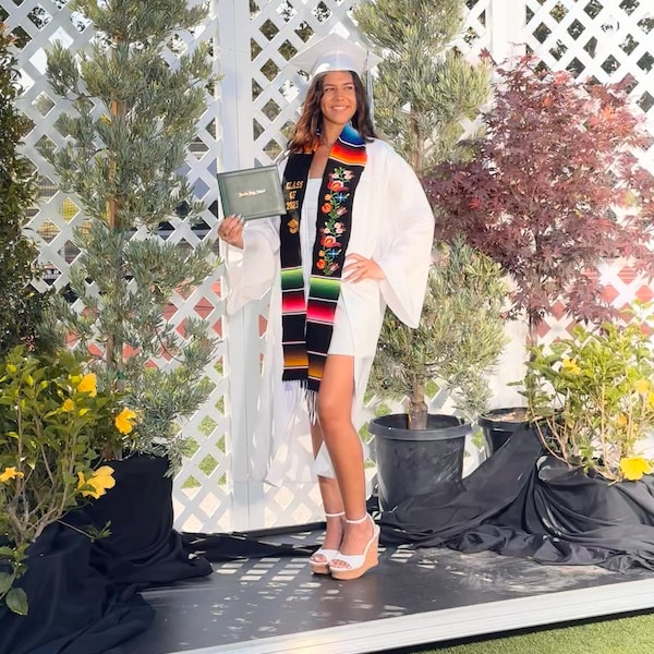 Floral Embroidered Sarape Mexican Graduation Stole.graduation Stash ...