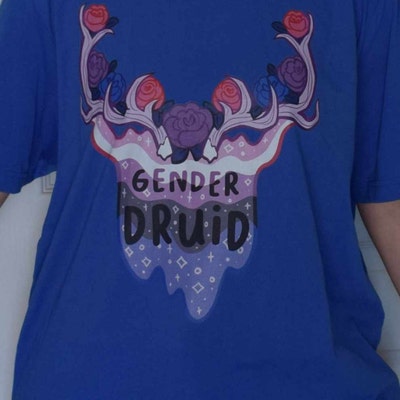 Genderfluid Pride Shirt Gender Druid Unisex T-shirt Gender Fluid Queer Art LGBTQ Witchy Stuff ...