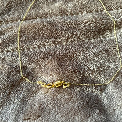 14K Solid Gold Dainty Chain Necklace, Simple Everyday Delicate Layering ...