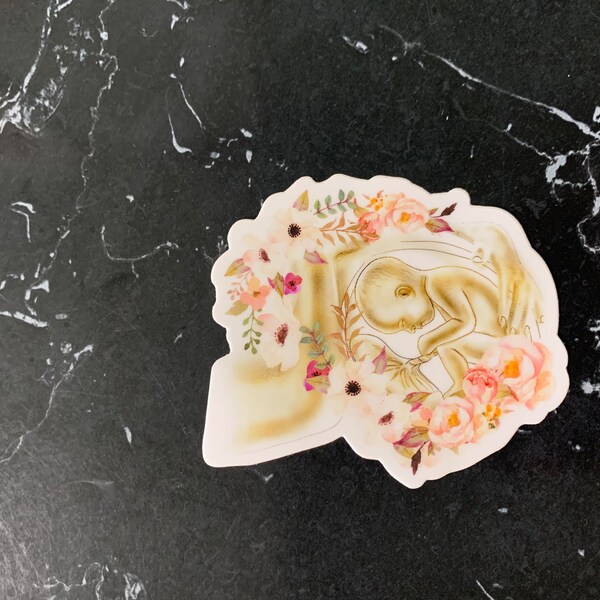 Pregnant Line Art Stickerpregnancy Sticker Breastfeeding Pumping ...