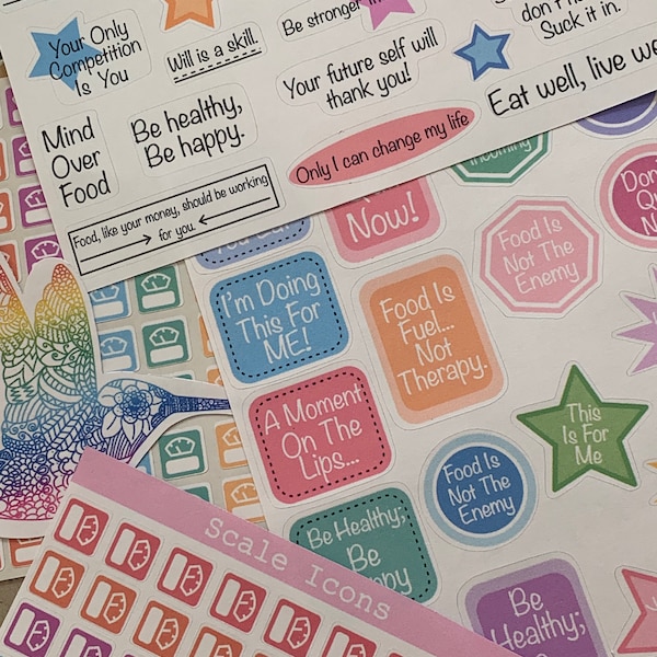 Weight Loss Stickers - Planner Diary Bullet Journal Scrapbooking ...