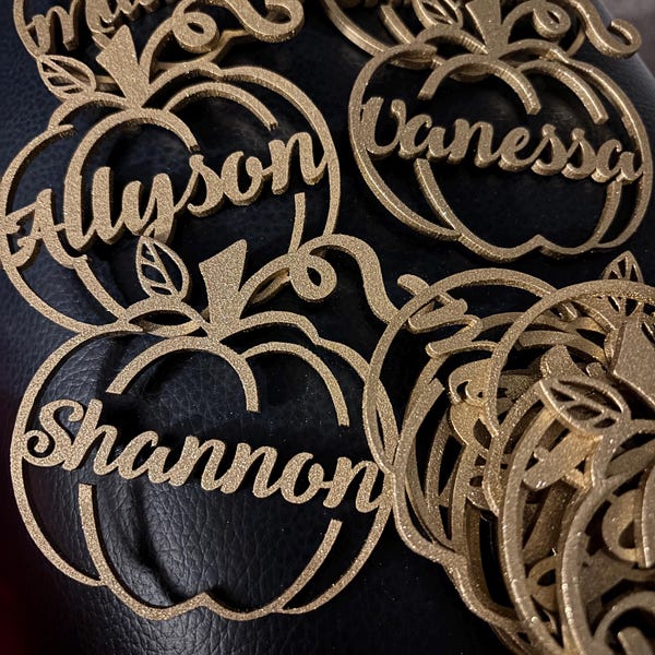 Pumpkin Name Plate/wooden Fall Place Tag/personalized Pumpkin Name ...
