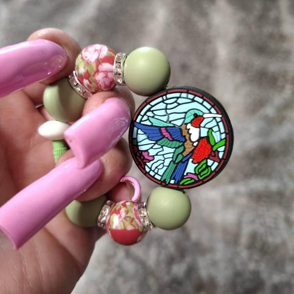 Pig Ink Pen // Silicone & Acrylic Beads Beaded Ink Pen // Many Options ...