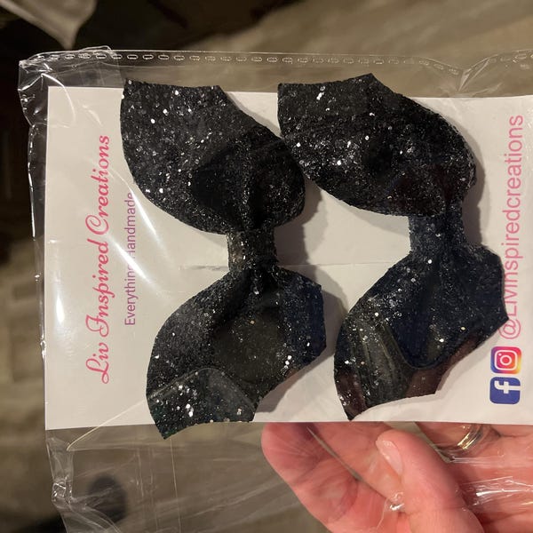 Bat Hair Bows, Faux Leather Bows - Etsy