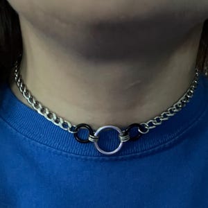 Day Collar O Ring W/ AB Crystal Dangle Locking Options 24/7 Wear - Etsy