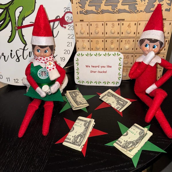 Elf Bucks Coffee Shop Display Prop, Doll Costume, Elf Clothes ...