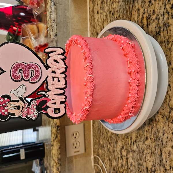 Personalize Minnie Mouse Name Cake Topper, Minnie Mouse Club House Name ...