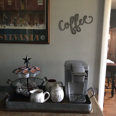 Coffee Metal Sign Metal Wall Art Coffee Sign Metal Words Coffee Bar ...