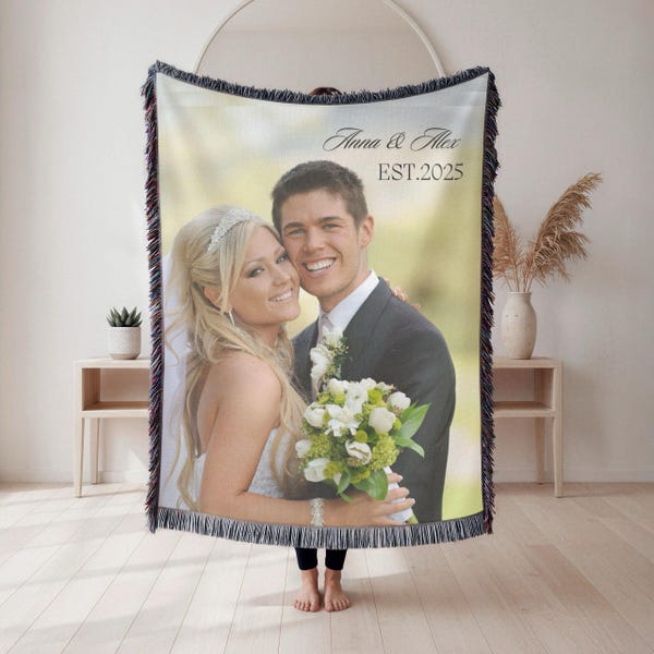Woven Blanket Photoshop Mockup, Printify Fringed Woven Blanket Template ...