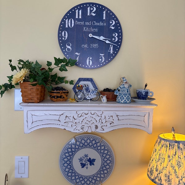 Personalized Blue Clock- Rustic Blue Clock - Etsy