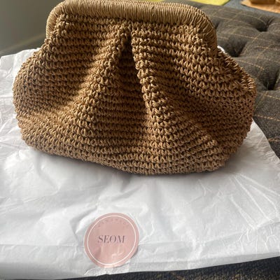 Raffia Handmade Clutch Bag Bridesmaid Summer Handbag Gift for ...