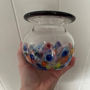 Small Hand Blown Art Glass Vase - Etsy