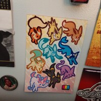 Eeveelutions Vinyl Sticker Set Laptop Stickers Water Bottle Stickers ...