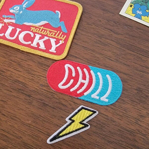 Chill Pill Embroidered Iron-on Patch - Etsy