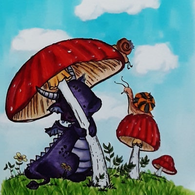 Woodland Floral Border Digital Stamp Card Making Digi - Etsy