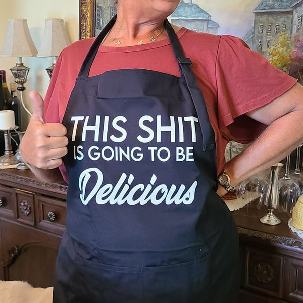 Funny Apron for Men & Women, This is Going to Be Delicious, Funny Gifts ...