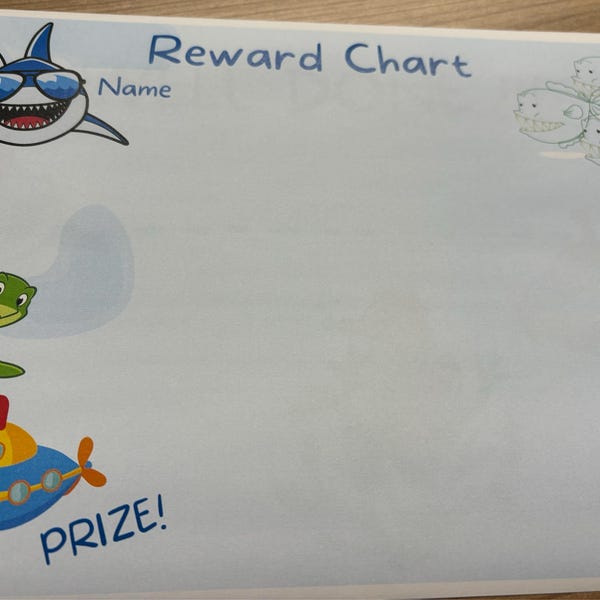 Reward Chart, Printable Underwater Reward Chart, Kids Fishy Reward ...