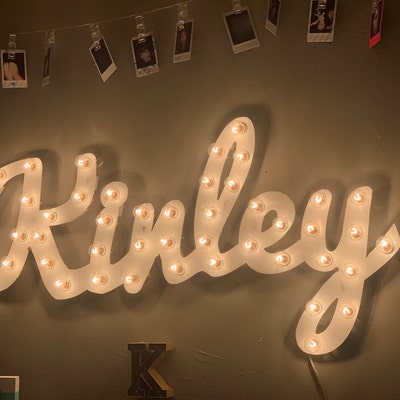 Marquee Sign Wood Letters Name Personalized Lighted Marquee Sign Name ...