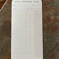 2025 Reading List Bookmark - Etsy