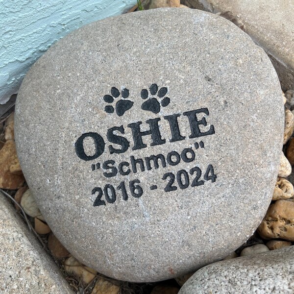 Family Tree Written in Stone Custom Carved River Rock Garden Decoration ...