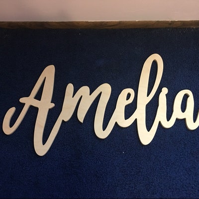 Large Name Sign Calligraphy Laser Cut Nursery Sign Crib Sign Baby Name ...