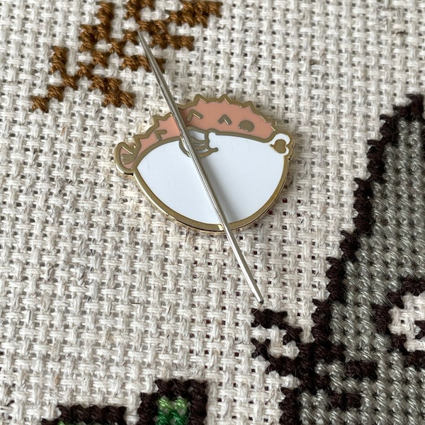 Mini Pufferfish Fish Needle Minder - Etsy