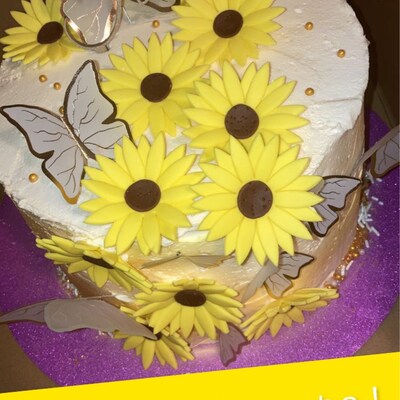 12 Fondant Sunflowers Realistic and Edible - Etsy