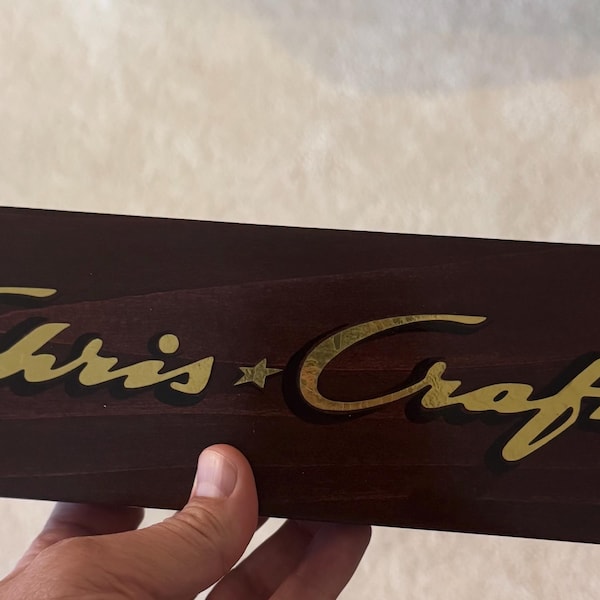 CHRIS CRAFT Boat Sign. Classic Wooden Boat Sign, Vintage Boats. Antique ...