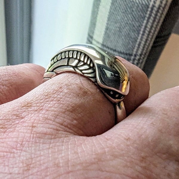 H.R. Giger Inspired , Alien Newborn Ring , Stylized Alien, Chestburster ...