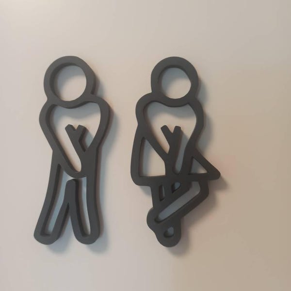 Guest Toilet Sign, Toilet Sign, Toilet Sign Pair Outline, Guest Toilet ...