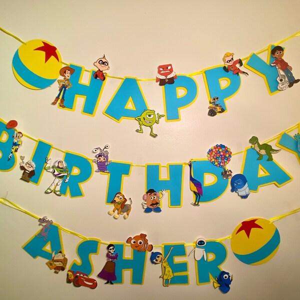Pixar Birthday Banner/pixar Party/pixar Theme/pixar Decorations/pixar ...