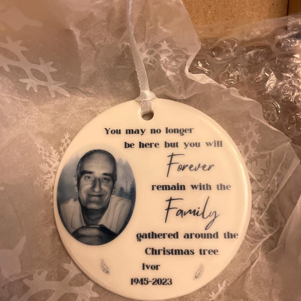 Photo Memorial Christmas Tree Personalised Single Ceramic, Wooden ...