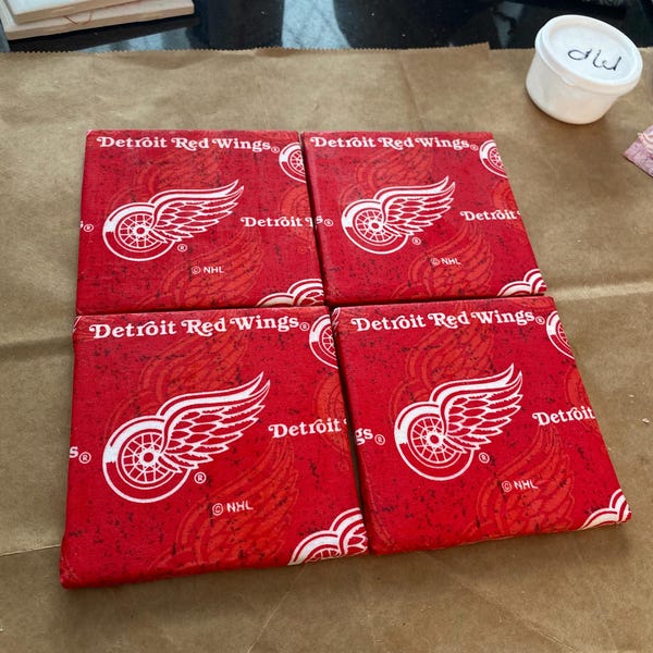 NHL DETROIT RED Wings Hockey 100% Cotton Watermark Print Fabric ...
