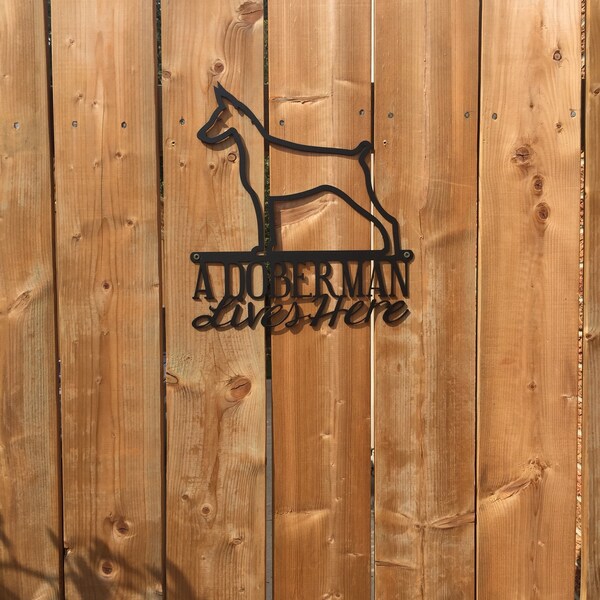 Doberman Metal Wall Art, Beware of Dog Sign, Doberman Pinscher, Metal ...