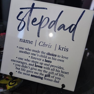 Personalized Step Dad Tile Plaque Gift From Stepson or Stepdaughter ...