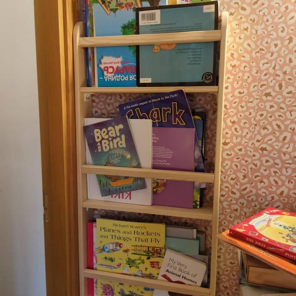 Cook Book Shelf ,narrow Tall Recipe Bookshelf, Wall Mounted Wide ...