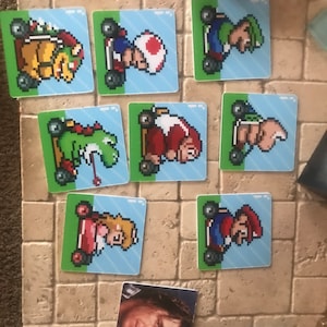 Classic Video Game Drink Coasters SNES Super Mario Kart Set - Etsy