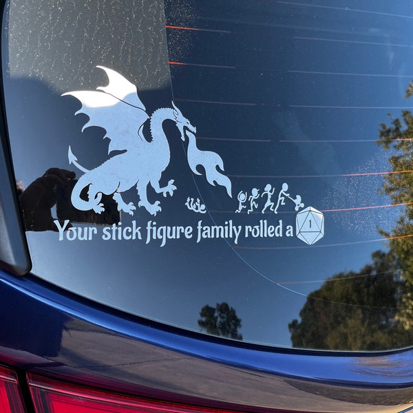 Dungeons and Dragons Your Stick Figure Family Rolled a 1 / D20 Vinyl ...