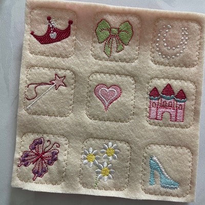 Memory Game princess in the Hoop Machine Embroidery Design ITH Project ...