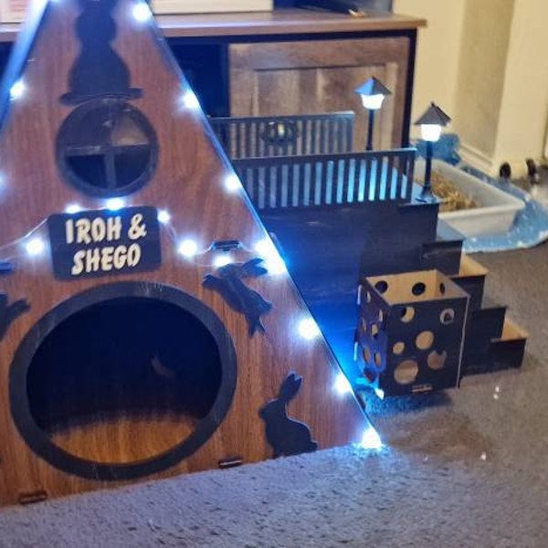 Modern Two-story Rabbit House: Indoor Bunny Castle With Stairs - Etsy