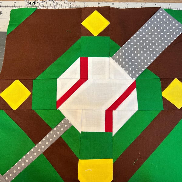 Baseball Field Homerun Quilt Block PDF Pattern - Etsy