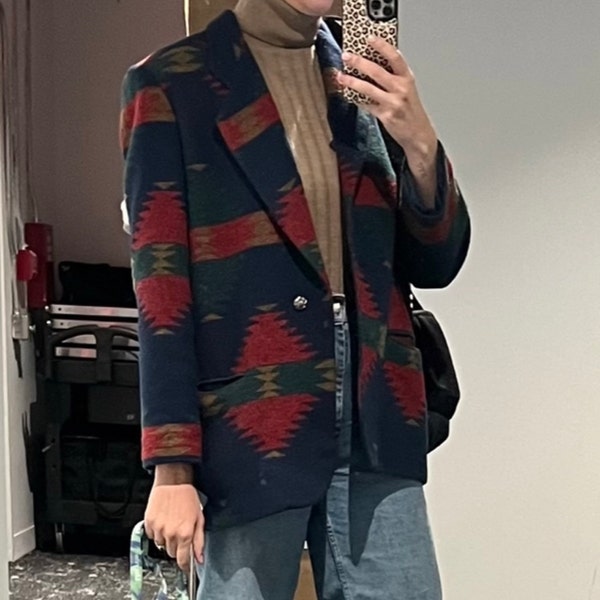 Deadstock 80s Blue and Teal Cotton Denim Snap Front Vest by Caridrey ...