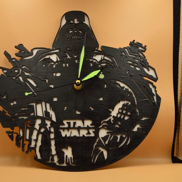 Digital Laser File| Star Wars | Clock CDR EPS SVG | Art Laser Cutting ...