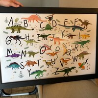 Dinosaur Alphabet Print, Dinosaur Decor, Printable Wall Art, Dinosaur ...