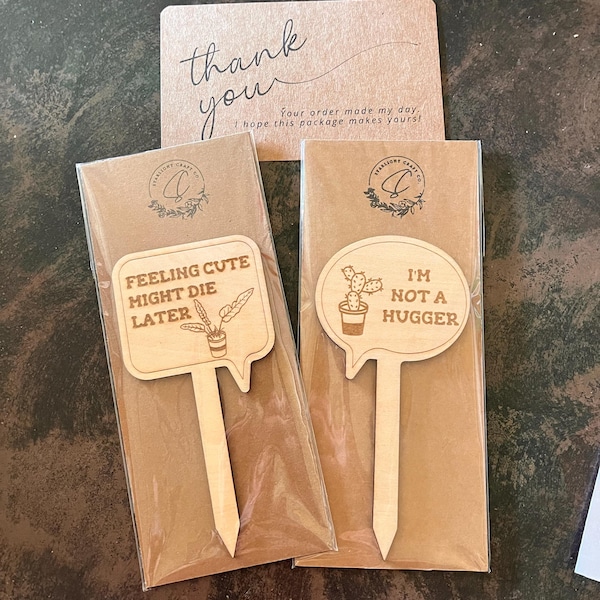 Funny Saying Plant Marker: Engraved Basswood, Indoor Use - Etsy Canada